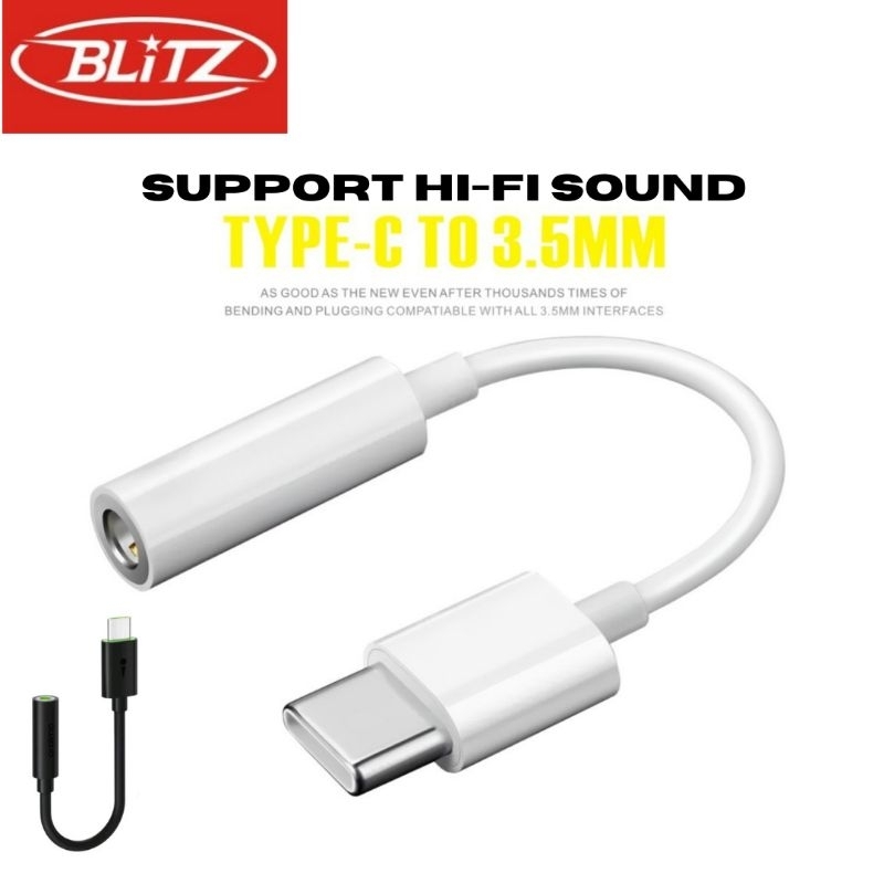 Jual BLiTZ Audio Adapter Stream Connector Aux Jack 3.5mm to Type-C Headphone Headset | Shopee ...
