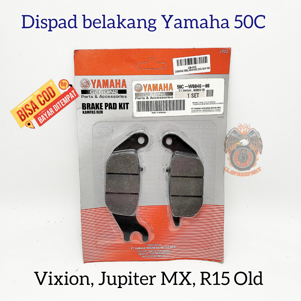 Jual DISPAD DISC PAD KAMPAS REM BELAKANG YAMAHA 50C KUALITAS ASLI ORIGINAL YAMAHA VIXION JUPITER ...