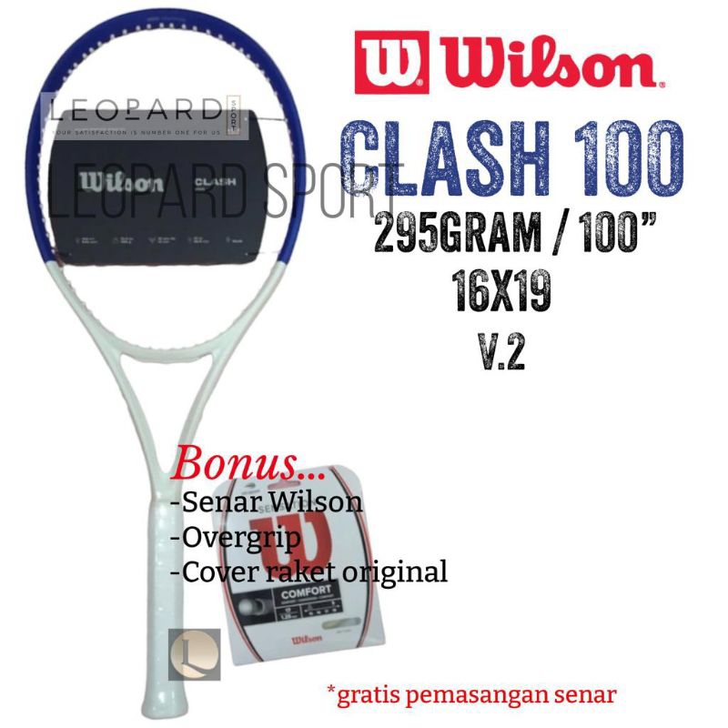 Jual Raket Tenis Wilson Clash 100 US OPEN V2 295g / Tennis Racket | Shopee Indonesia