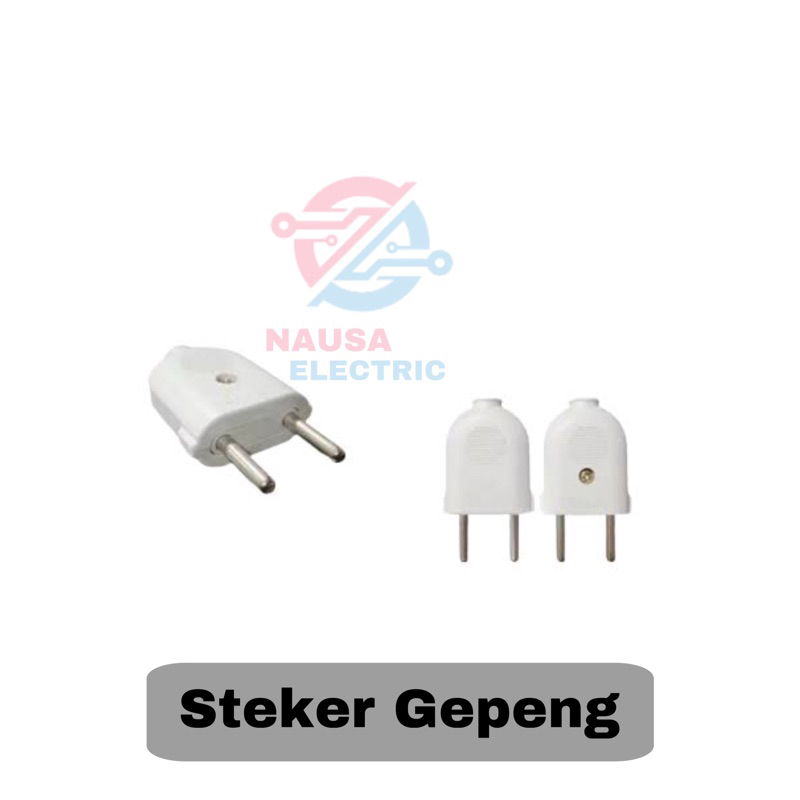 Jual Steker Gepeng Murah Warna Putih / Steker Biasa SNI - Colokan ...