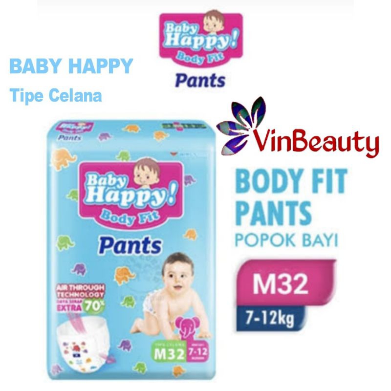 Jual ORIGINAL BABY HAPPY M 32 / PEMPERS BAYI TIPE CELANA / DIAPERS ANAK ...