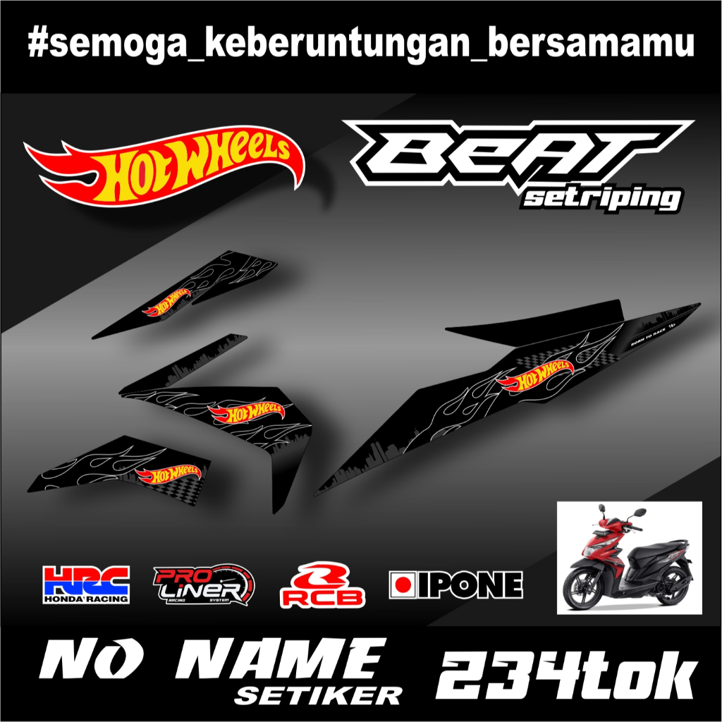 Jual Striping stiker setiker Motor Beat variasi HOTWHEELS (234tok) 2016 ...