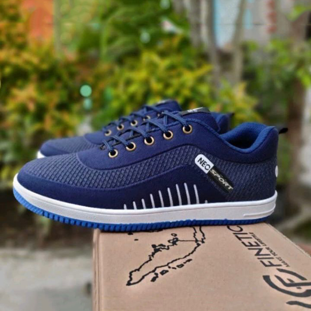 Jual Sepatu kasual Neo Sport Original Termurah Sepatu Sneakers Formal Hitam 3 Warna Bisa COD ...