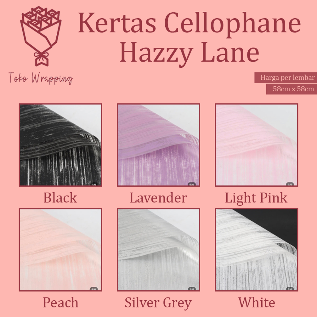 Jual Kertas Cellophane Bucket Bunga (Hazzy Line) Flower Wrapping Paper ...