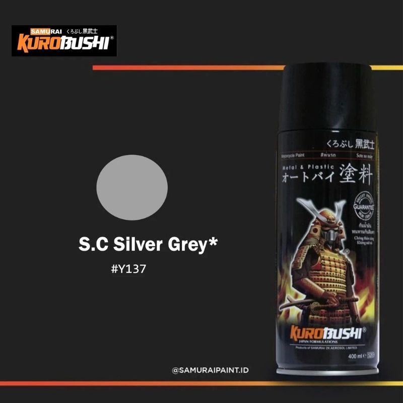 Jual SAMURAI PAINT Y137 S.C. SILVER GREY ENGINE PART CAT SEMPROT SPRAY ...