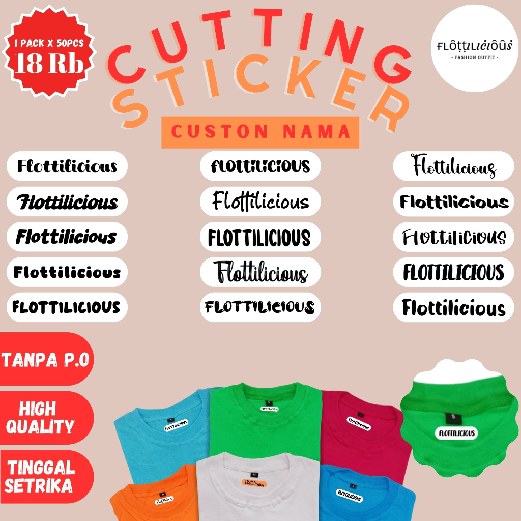 Jual Stiker Label Nama Kain Baju Kaos Sablon DTF setrika (per pack isi ...