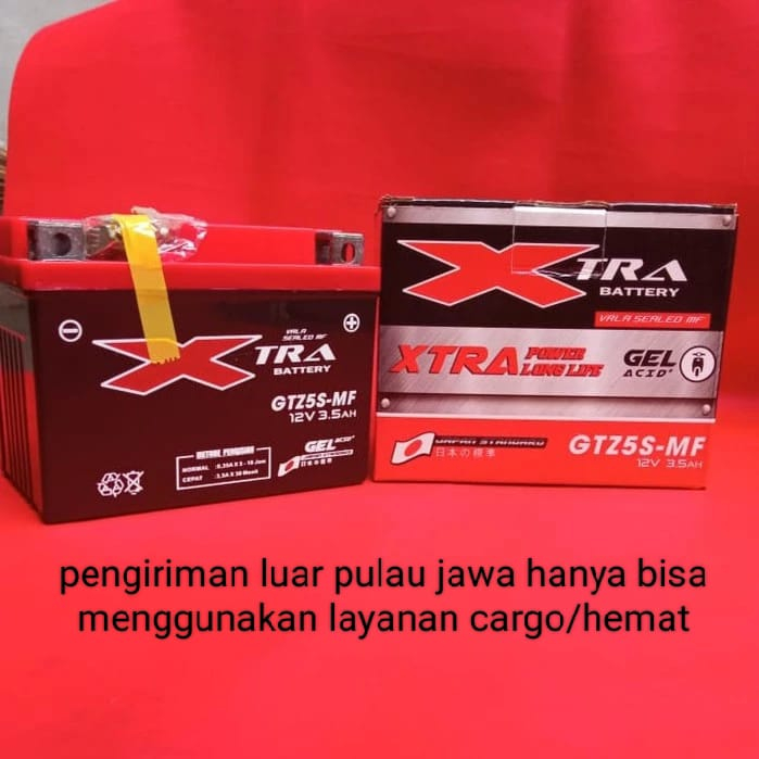 Jual Aki Accu Kering / Gel XTRA GTZ5S GTZ-5S Series Motor Honda Beat karbu dan Beat Fi (saya ...