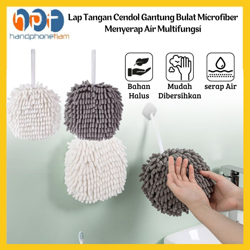 Jual Lap Tangan Cendol Gantung Bulat Microfiber Kitchen Bathroom Hand ...