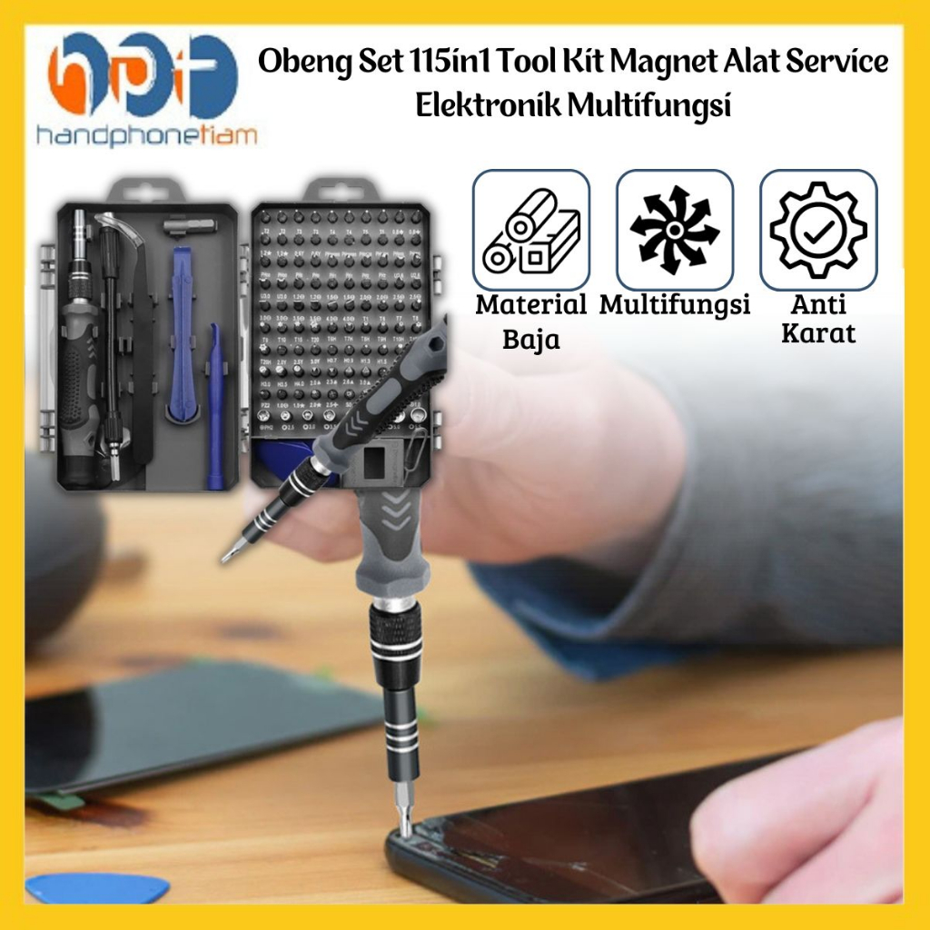 Jual Obeng Set 115in1 Tool Kit Magnet Alat Set Reparasi Service Hp ...