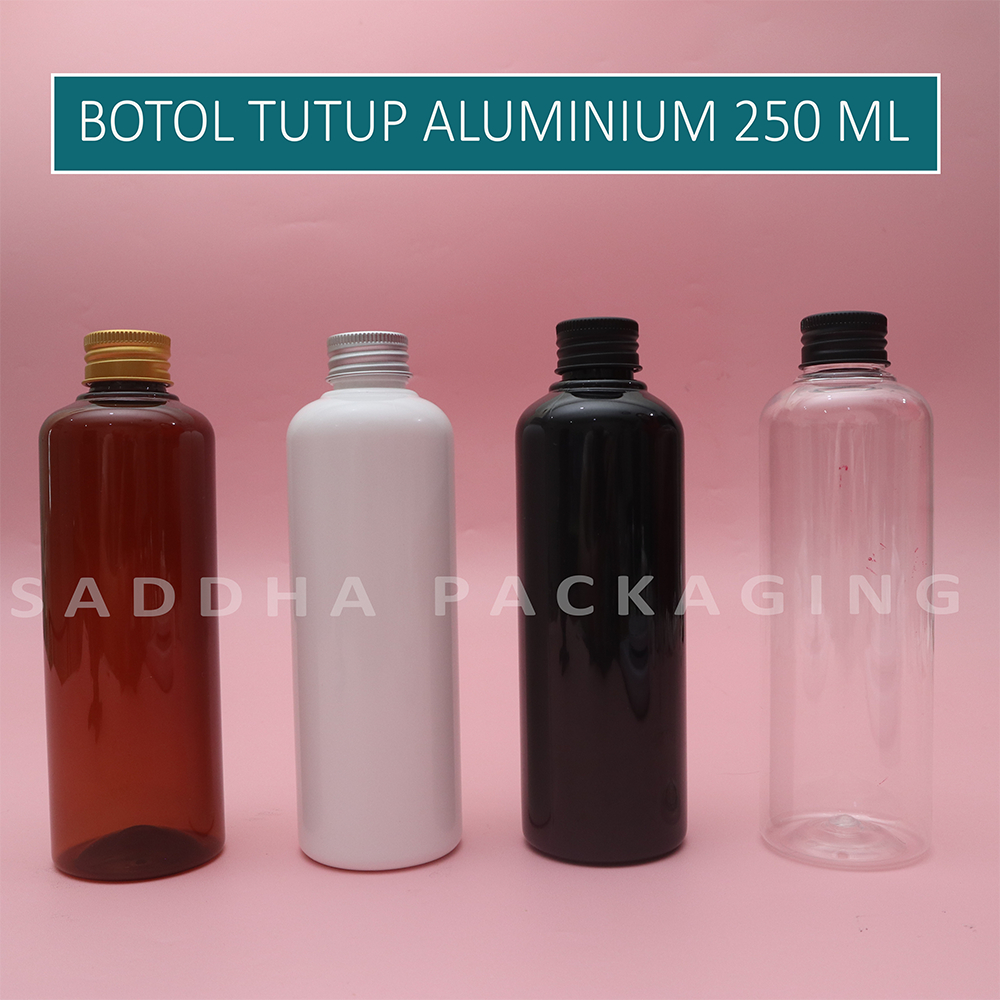 Jual Botol 250ml Tutup Ulir Aluminium / Botol Obat 250 ml Screw Cap / Botol Plastik PET Screwcap ...
