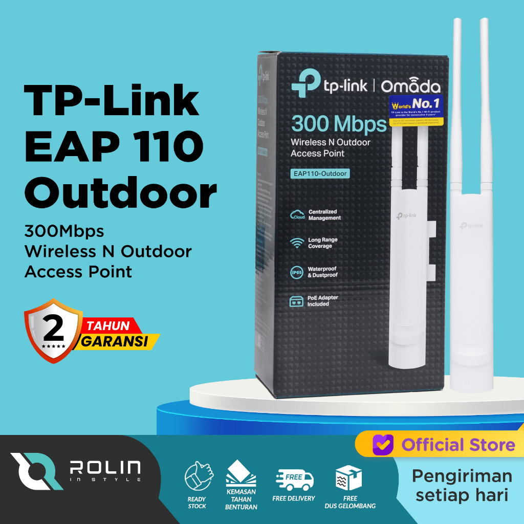 Jual TPLINK EAP110 OUTDOOR 300Mbps Wireless N Outdoor Access Point ...
