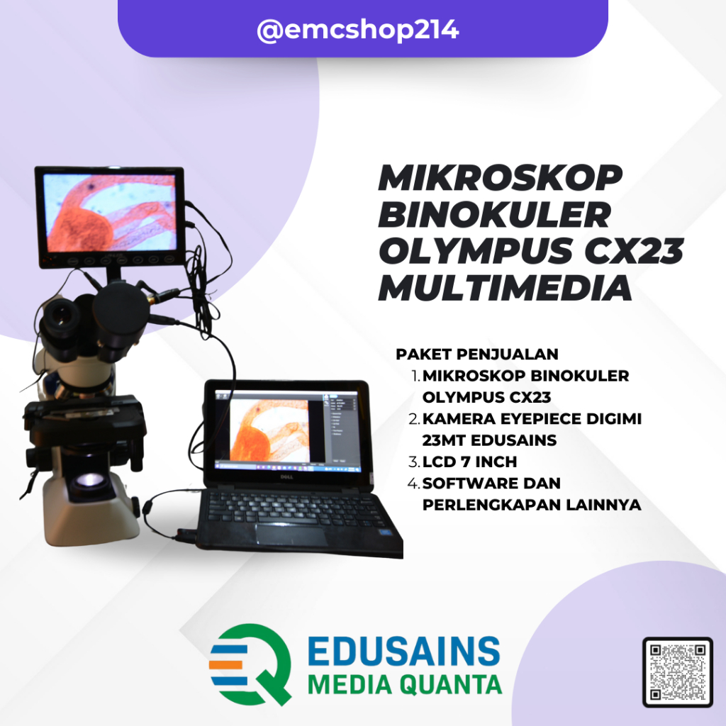 Jual Mikroskop Binokuler Olympus CX23 Multimedia - Digimi 23MT Edusains ...