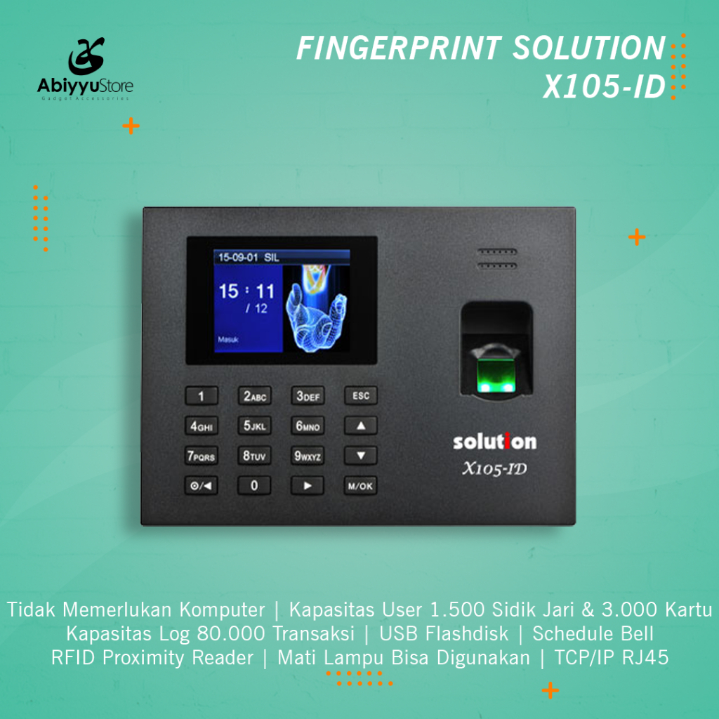 Jual Fingerprint Solution X105 Mesin Absensi Sidik Jari For Kantor Bank Hotel | Shopee Indonesia