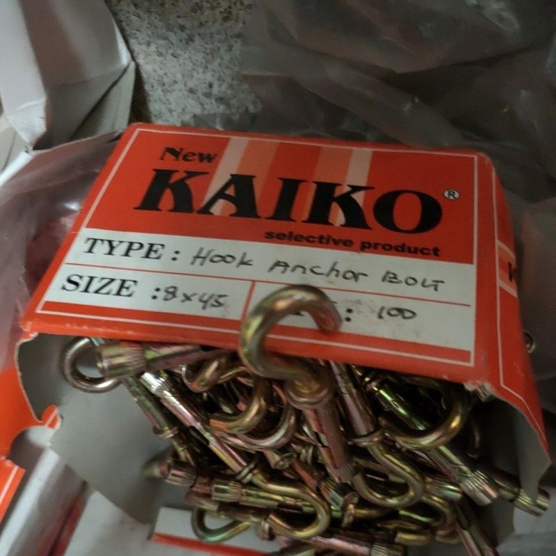 Jual hook anchor bolt m8x45 Asli IMPORT Taiwan merek Kaiko/hook bolt ...