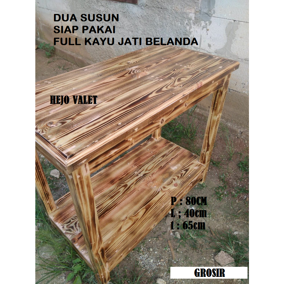 Jual Meja dua susun meja serbaguna full kayu jati belanda P80CM L40CM ...