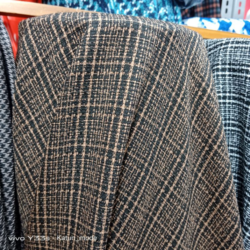 Jual bahan kain tweed chane dan semi wol dll per (0.50mt) | Shopee ...