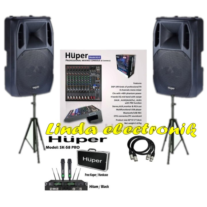 Jual paket sound system huper ak15a 15 inch ig8 sk58pro original ...
