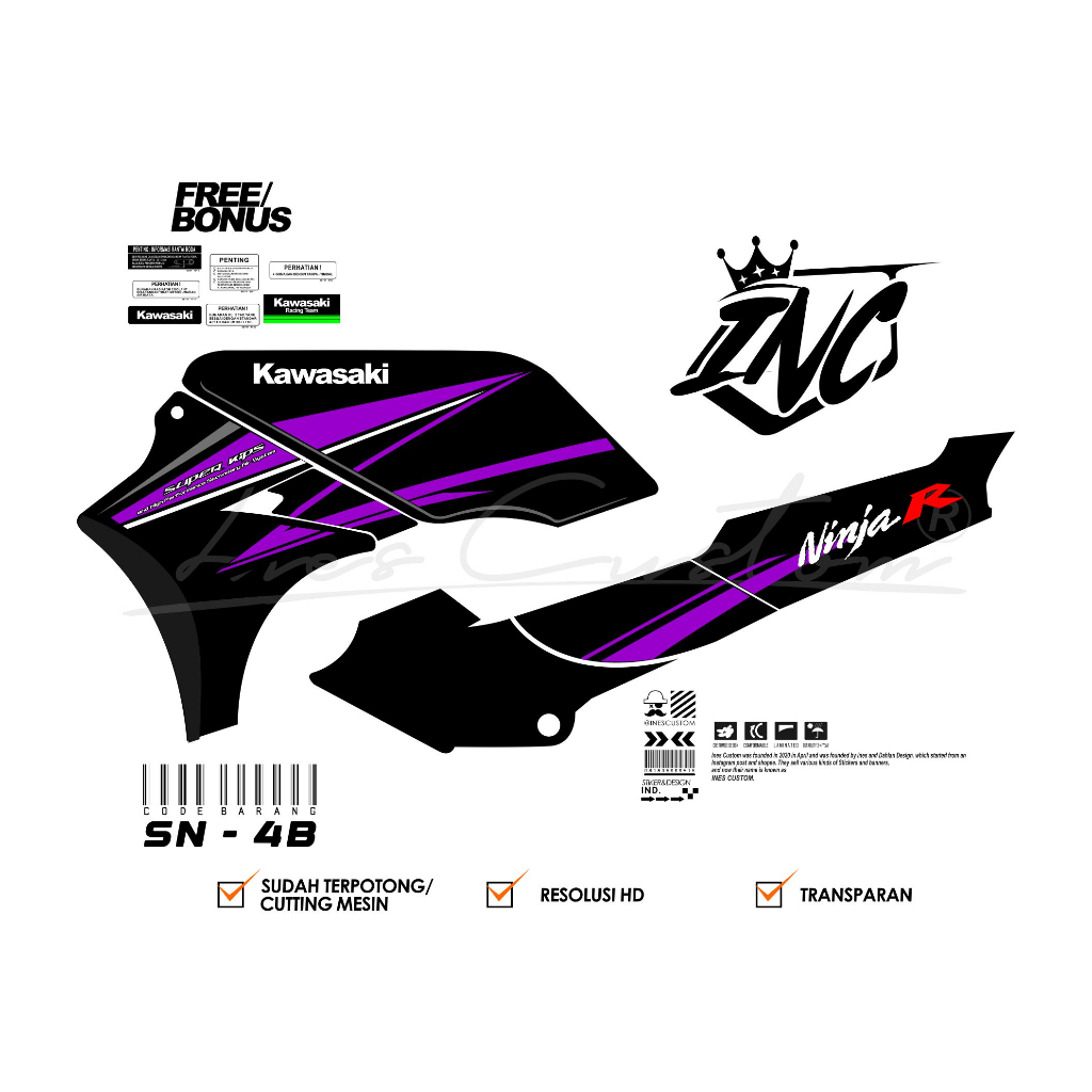 Jual Striping ninja R Se transparan striping ninja detail original ...