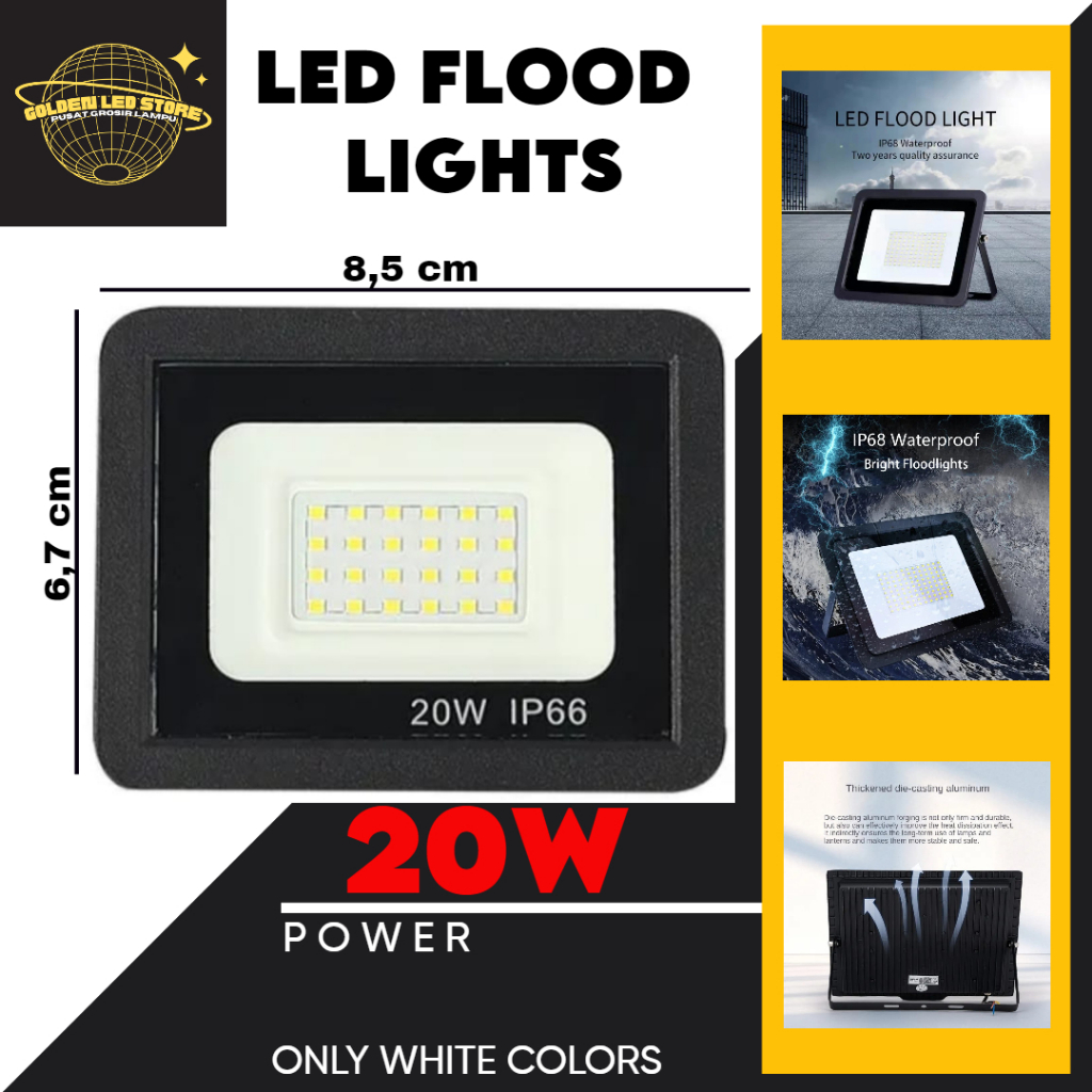 Jual LAMPU SOROT LED 20W / LAMPU TEMBAK LED / LED FLOOD LIGHTS | Shopee Indonesia