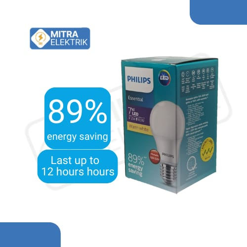 Jual Philips Essential LED Bulb 7W E27 3000K - Warm White | Shopee Indonesia