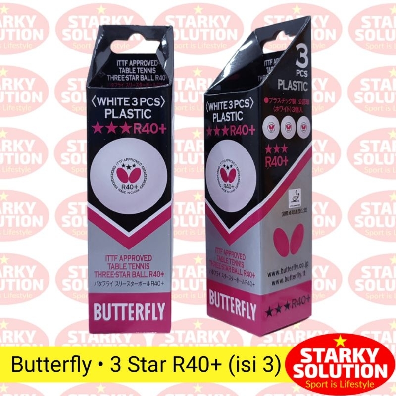 Jual Bola BUTTERFLY R40+ 3 Star Pingpong Tenis Meja 3Star Original | Shopee Indonesia