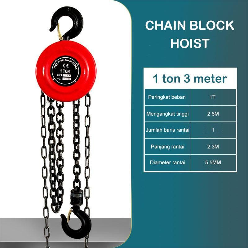 Jual ⚡Ready⚡Chain Block Hoist Katrol Alat Angkut Barang 1 ton 2 tons 3meter 6meter | Shopee ...