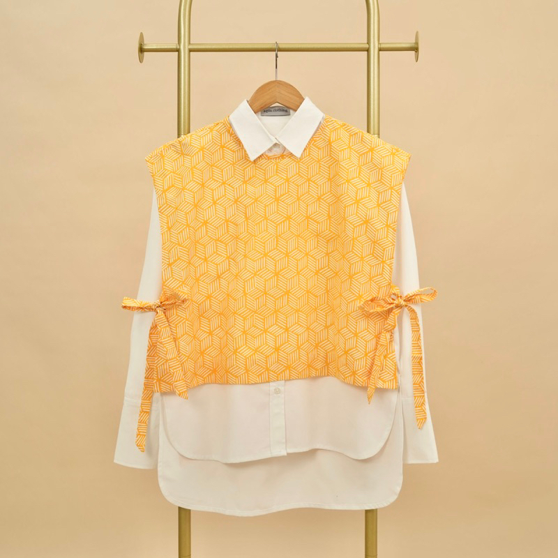 Jual Kemeja dan Vest Batik Cantik A2101 Kuning | Shopee Indonesia