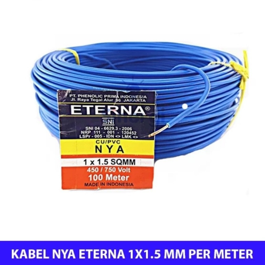 Jual Kabel Listrik Tunggal Kawat Isi 1 ETERNA NYA 1X1,5 Harga 1 Meter | Shopee Indonesia
