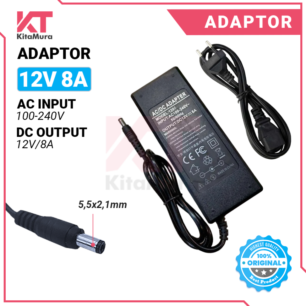 Jual Adaptor 12 Volt 8 Ampere | Shopee Indonesia