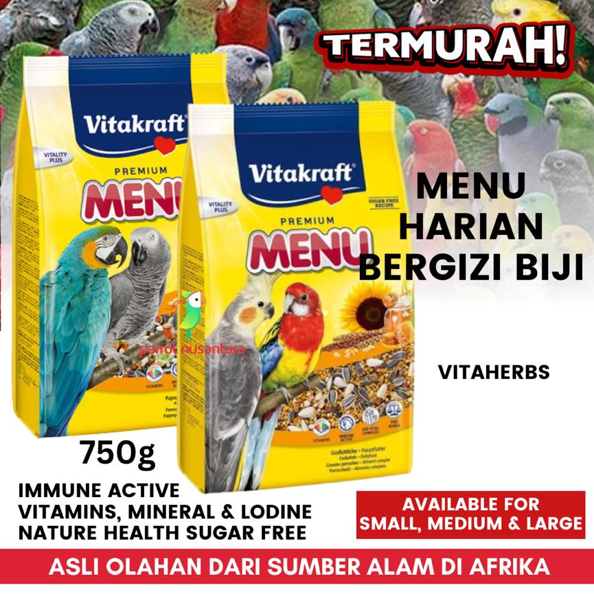 Jual Vitakraft Premium Menu Makanan Burung Parkit, Cockatile, Kakak Tua ...