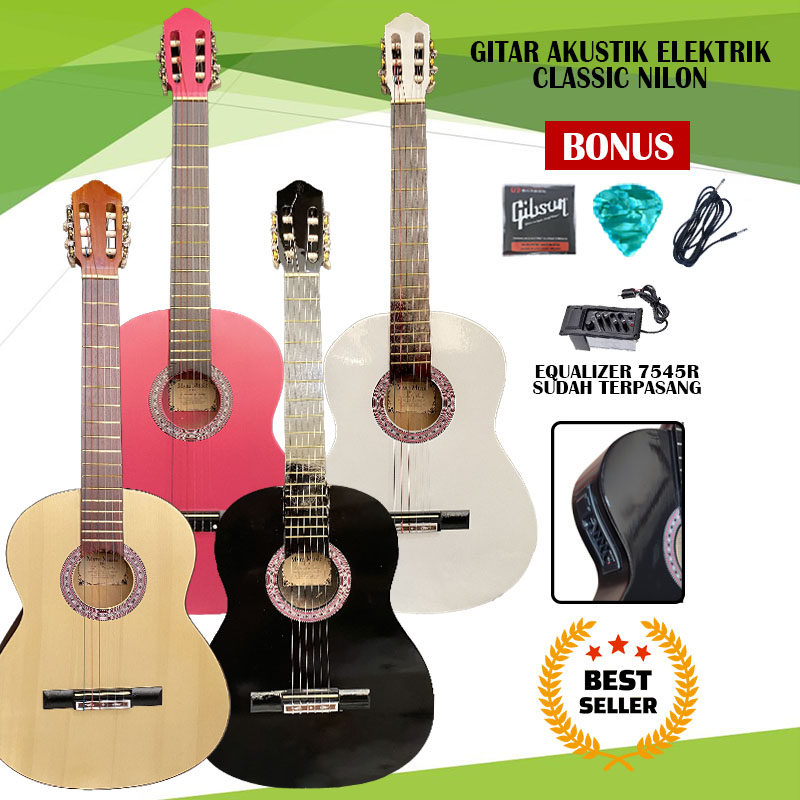 Jual Gitar Akustik Elektrik Classic Nilon Bergaransi | Shopee Indonesia