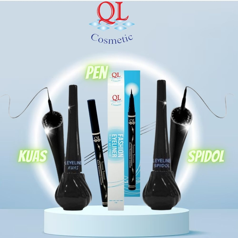 Jual QL Fashion Eyeliner Pen Black Waterproof | Eyeliner Kuas ...
