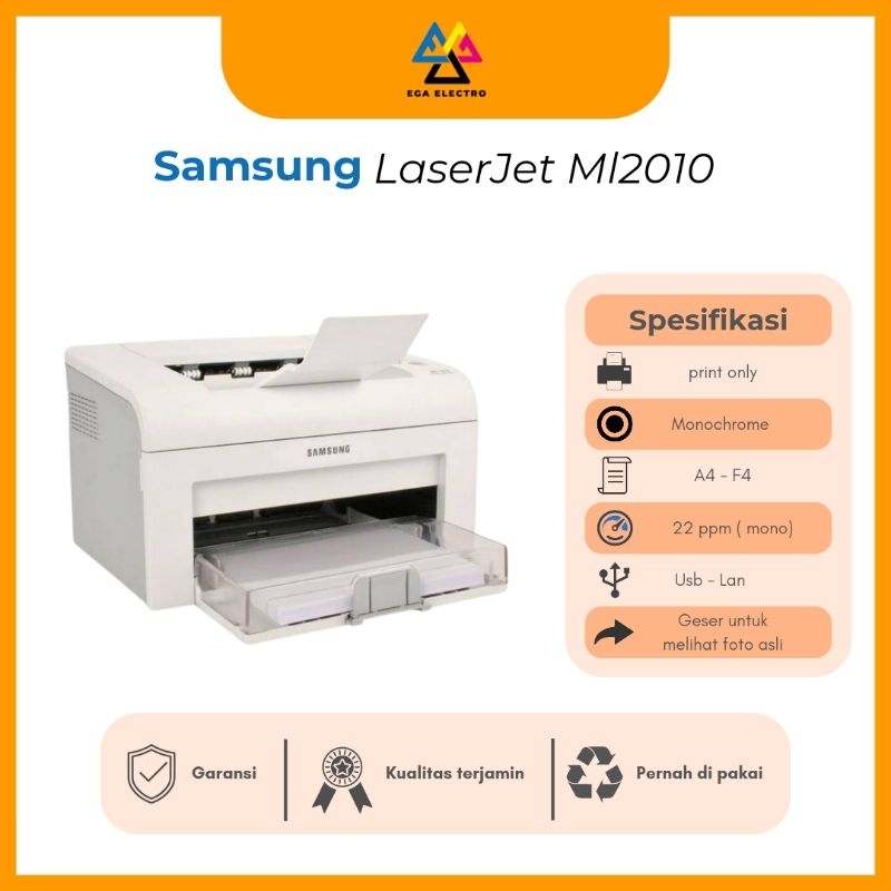 Jual printer laserjet samsung ML 2010 monochrome siap pakai | Shopee ...