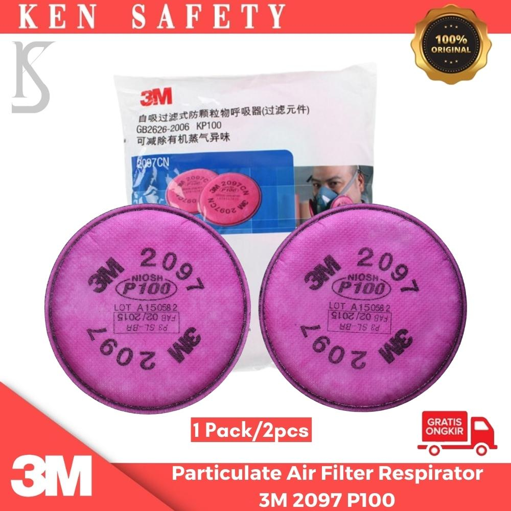 Jual 3M 2097 Particulate Air Filter NIOSH P100 Respirator Protection 1 Bag (Isi 2) Original ...