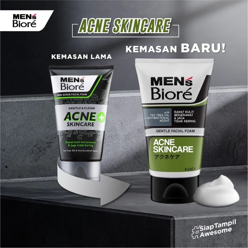 Jual Mens Biore Non Scrub Facial Foam Buster Acne Action 40Gr (kecil ...
