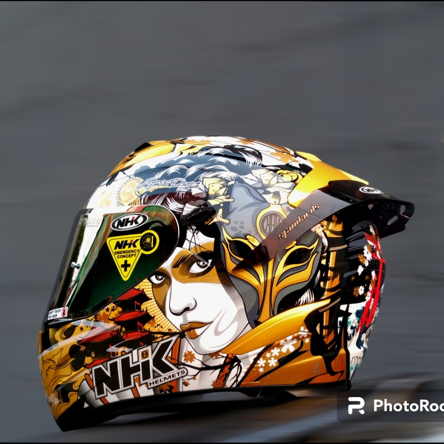 Jual HELM NHK RX9 GEISHA PAKET GANTENG FLAT VISOR+SPOILER HELM FULL ...