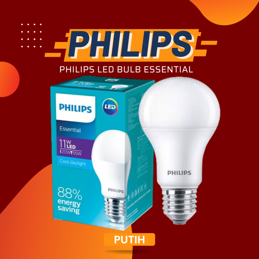 Jual Lampu Philips Led Bulb ESS Essential Philips Essential 11W 11Watt 11 W 11 Watt Cahaya Putih ...