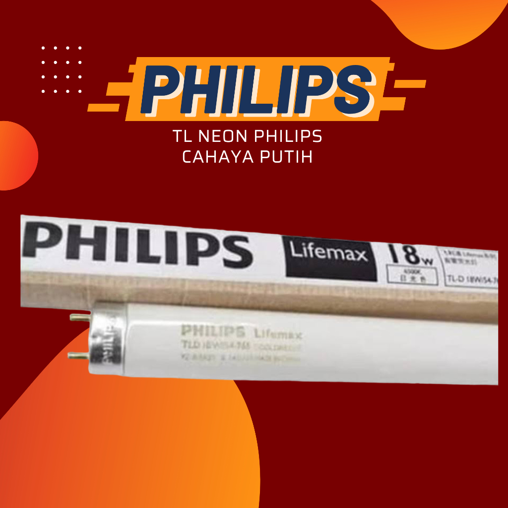 Jual Lampu TL Neon Panjang Philips Lifemax TL 18W 18 WATT Neon TL-D ...