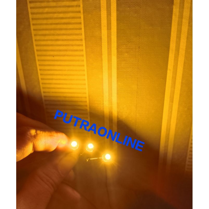 Jual Led Kuning Strawhat Led 5mm Bodi pendek Jual per/50pcs Led Kuning ...