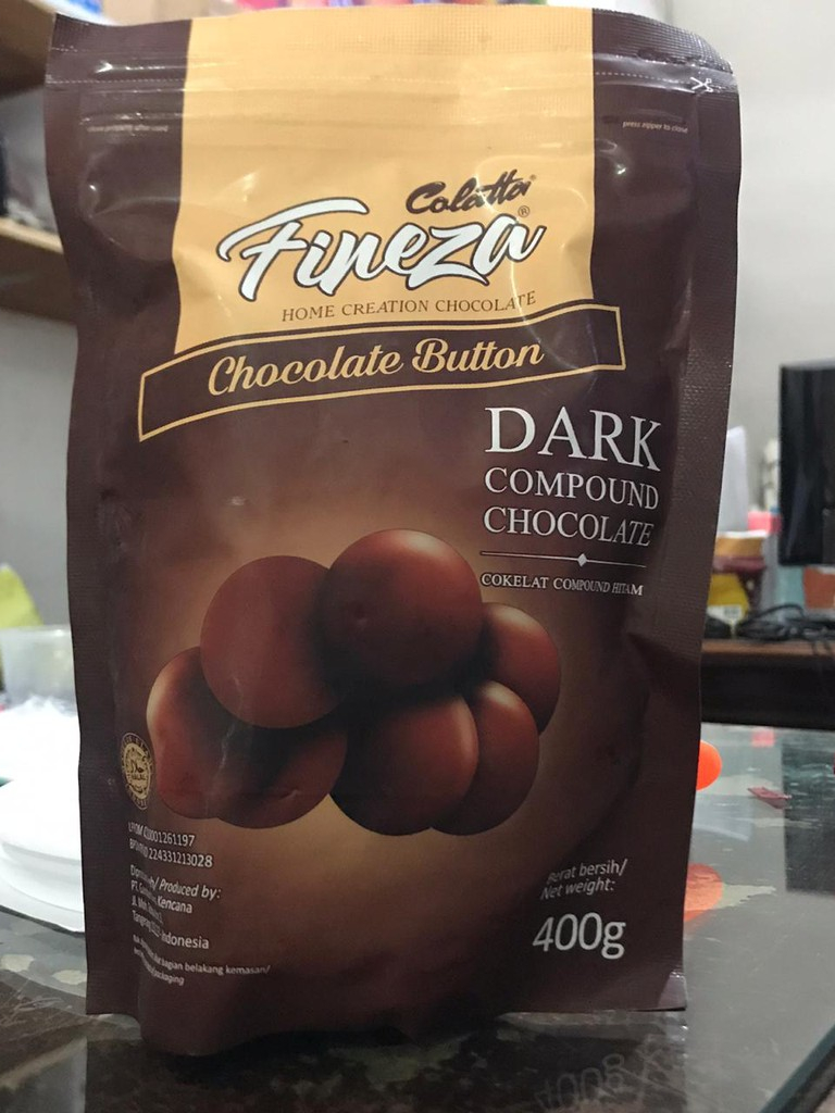 Jual Colatta Fineza Home Creation Chocolate Button Dark Compound 400g ...