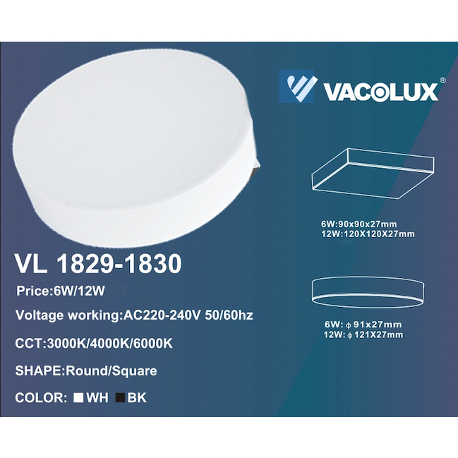 Jual Vacolux VL1829 12W Downlight Panel Outbow BULAT 12W | Shopee Indonesia