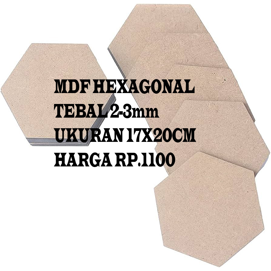 Jual Papan MDF Hexagonal 2-3mm ukuran 17x20cm | Shopee Indonesia