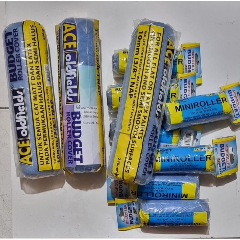 Jual Refill kuas roll isi roller cat dinding tembok Ace 110 230 mm ...