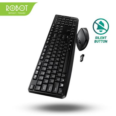 Jual ROBOT KM3100 Wireless Keyboard dan Mouse combo black | Shopee ...