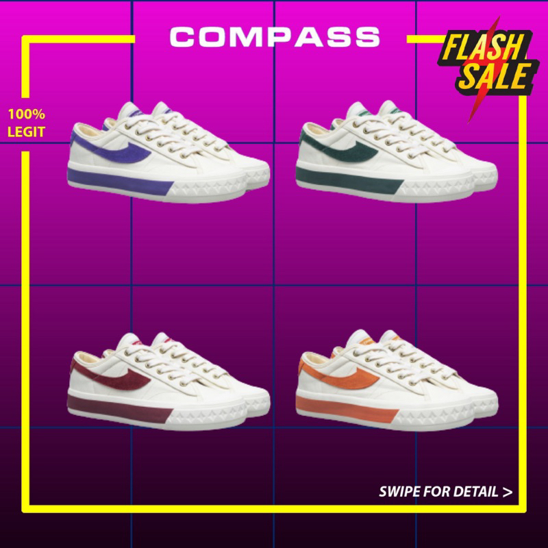 Jual [ORIGINAL] Compass Retrograde Seasonal Low Cream Spinach / Grape ...
