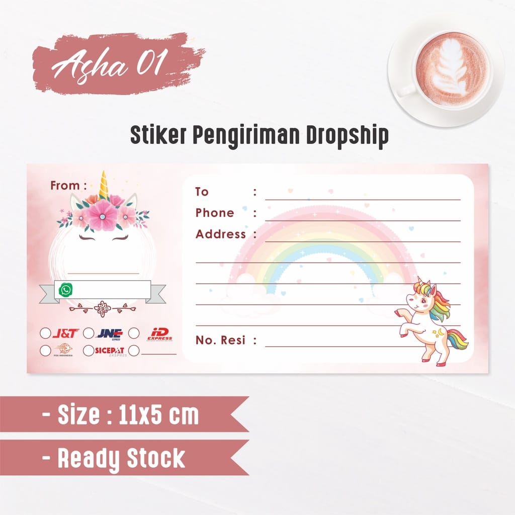 Jual STIKER PENGIRIMAN DROPSHIPPER OLSHOP ~ LABEL PENGIRIMAN ASHA 01 ...