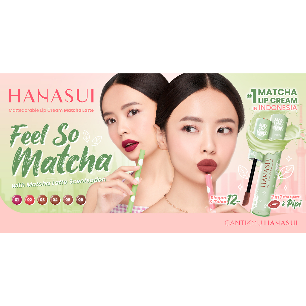 Jual Hanasui Mattedorable Lip Cream Matcha Latte Edition | Shopee Indonesia