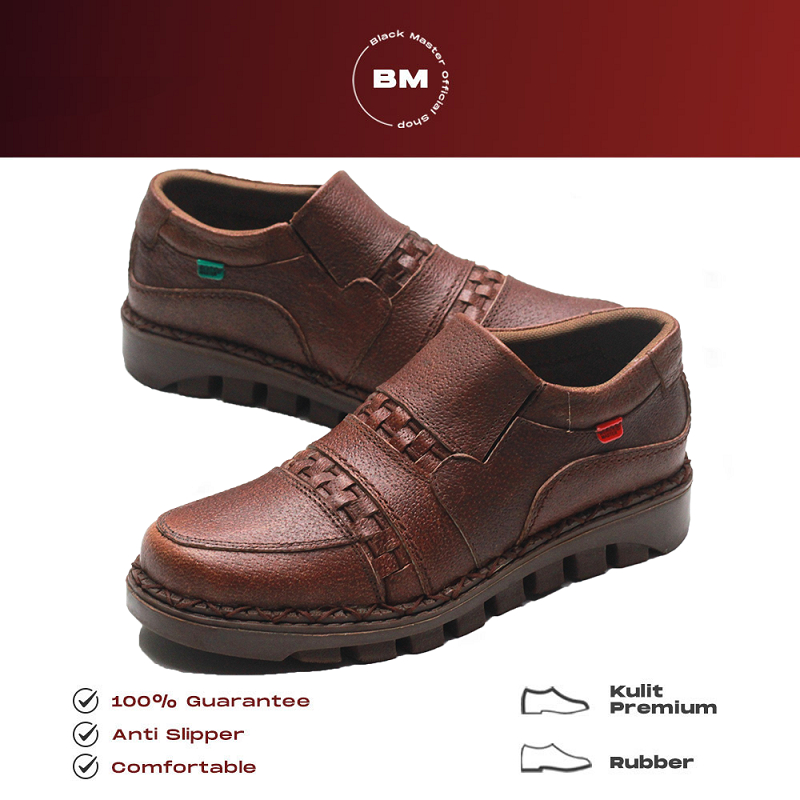 Jual BLACK MASTER Sepatu Boots Low Cut Kulit Pria Krakatau | Shopee ...