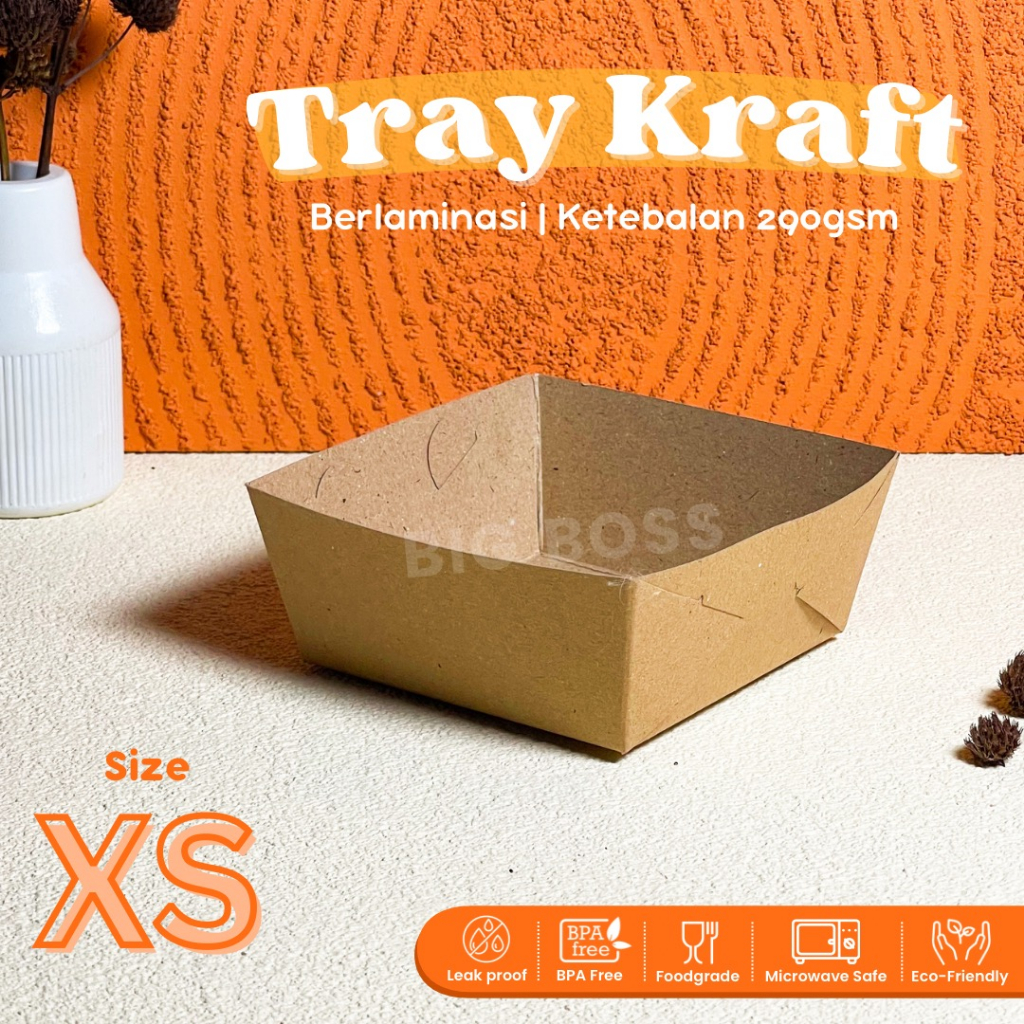Jual Paper Tray Kraft XS Berlaminasi / Food Paper Tray / Food Tray ...