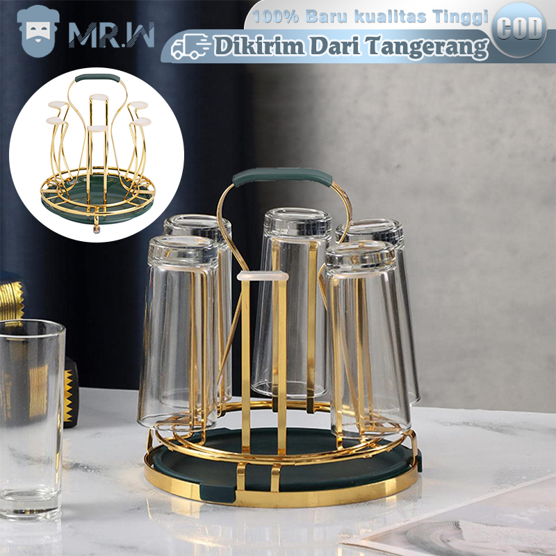 Jual Rak Cangkir Gantung 6 Cangkir Rak Gelas Gantung Tempat Peniris ...